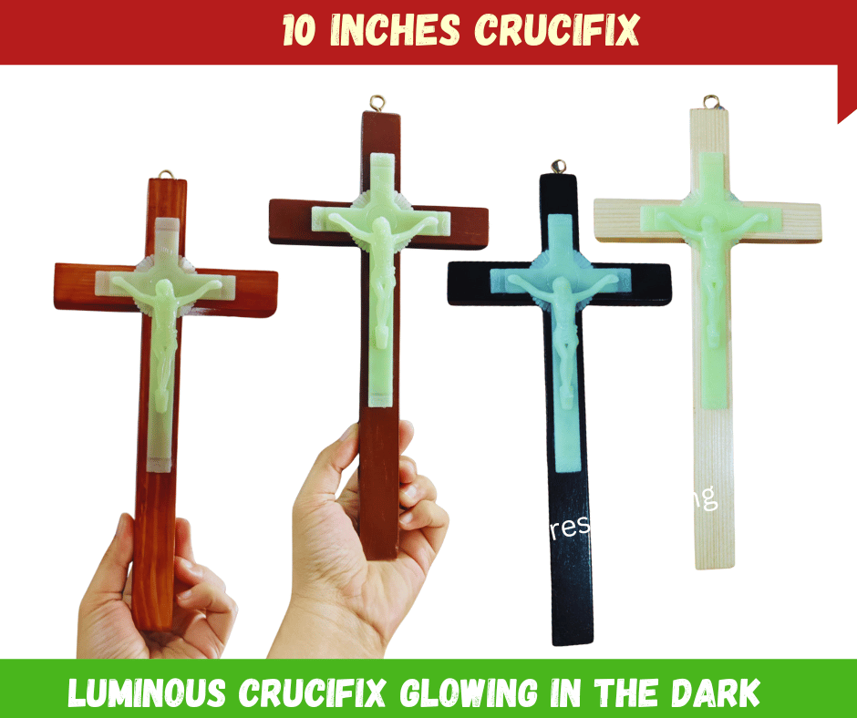 Luminous Crucifix Glow in the Dark 10 inches Altar Cross Religious ...