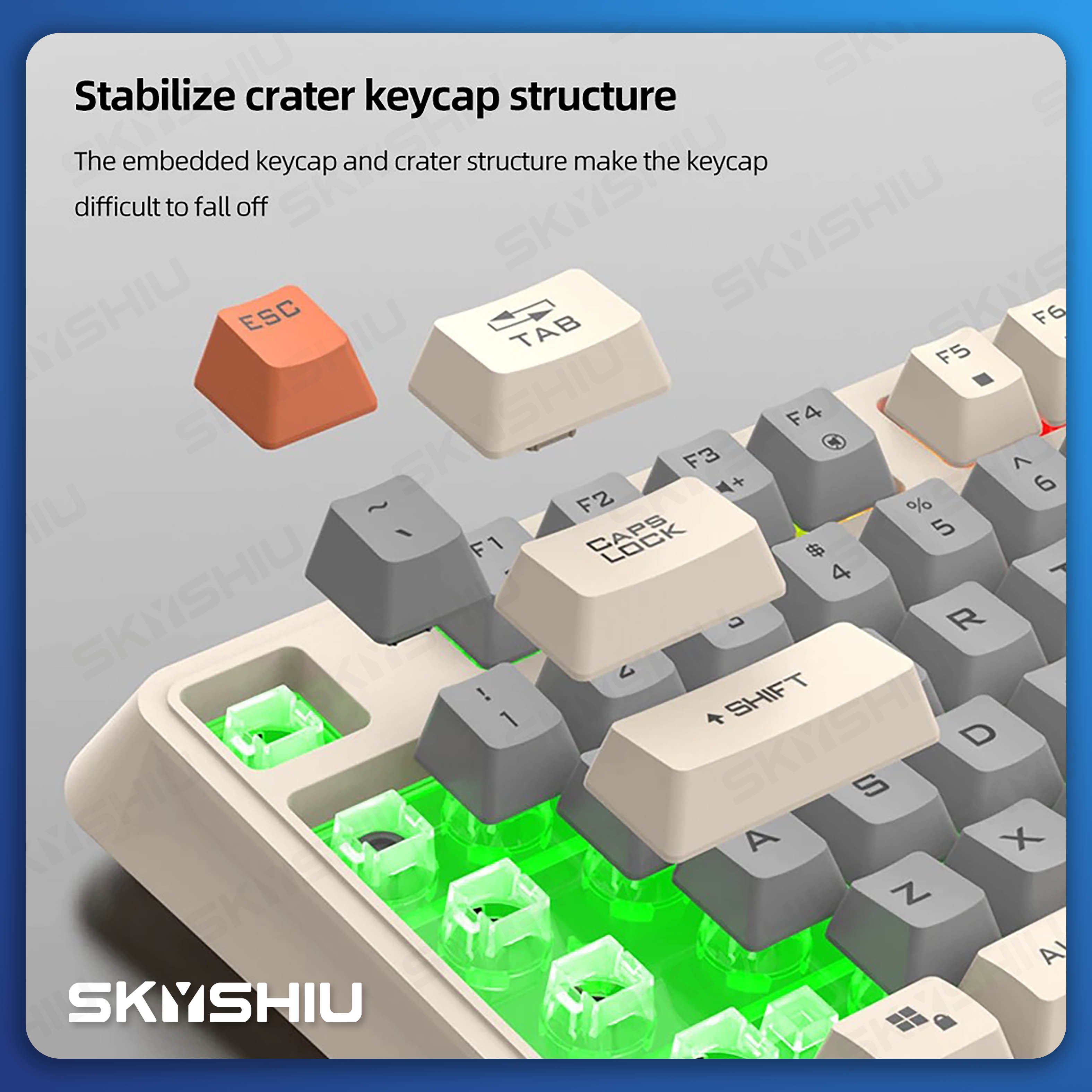 SKYSHIU wired backlit gaming keyboard 94 keys for gaming pc computer ...