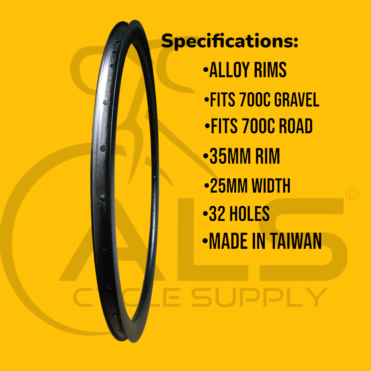 700c / 29er 35mm TUBELESS READY BIKE RIMS 32H FOR GRAVEL / ROAD / MTB ...