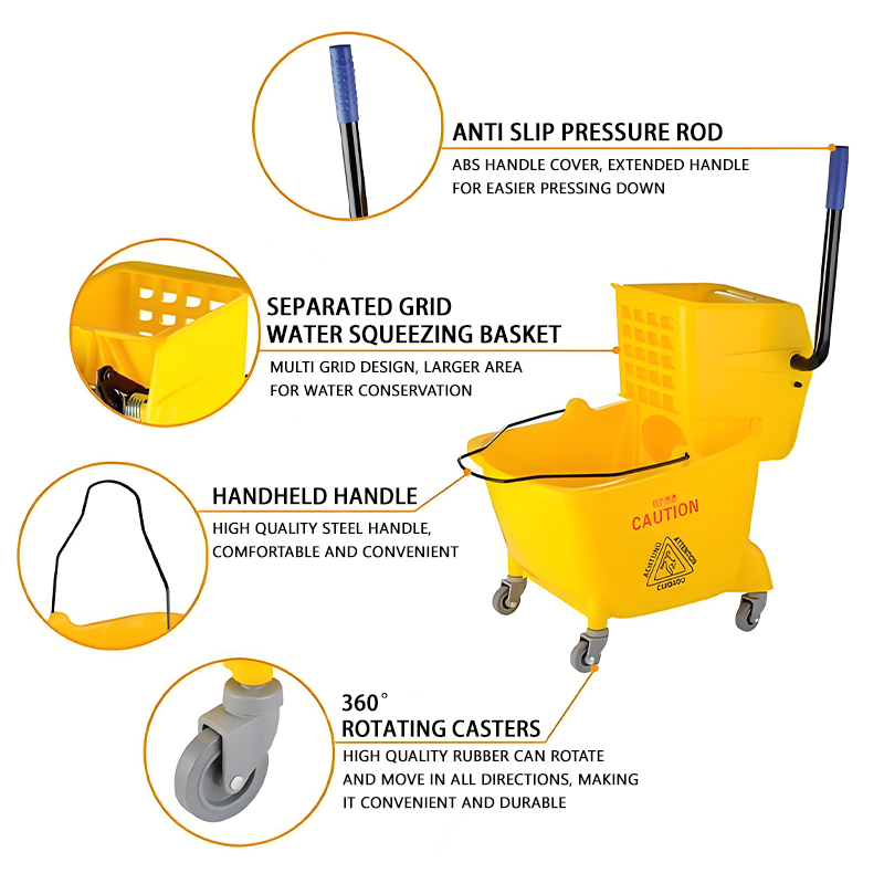 Mop bucket with squeezer for home office floor cleaning wringer tool ...