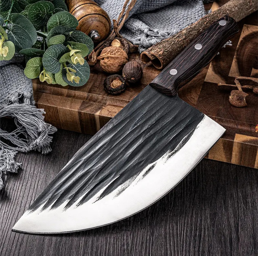 KEWEI Cleaver Hand Forged Stainless Steel Household Kitchen Pork Knife ...