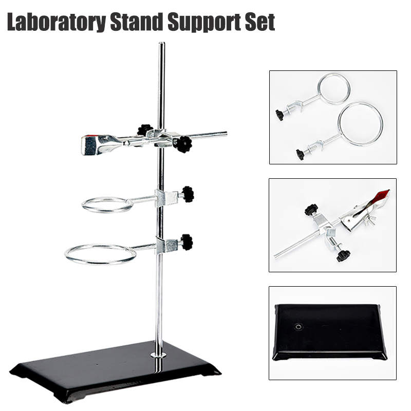 Adjustable Lab Iron Stand 3-in-1 Burette Clamp Flask Ring Holder ...