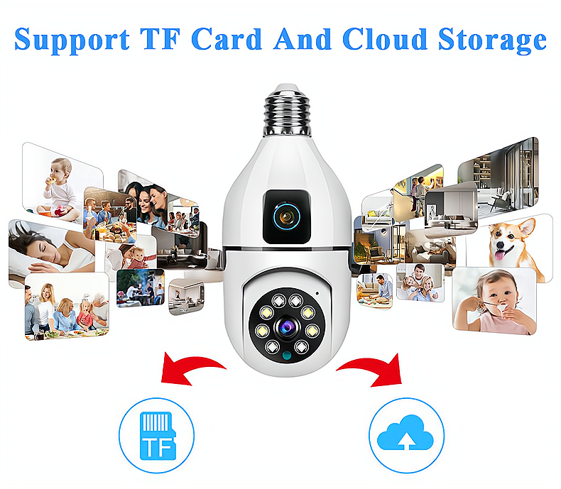 V380 Pro CCTV Blub 8MP Wi-Fi Remote 360° Wireless IP Camera Human ...