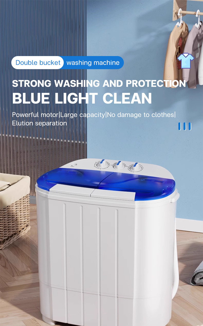 Double-Barrel Washing Machine With Dryer 12KG Blue Light 2in-1 ...