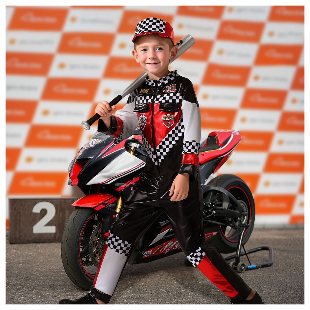 School Career Guidance Outfit Boys Racing Car Driver Costume Racing ...