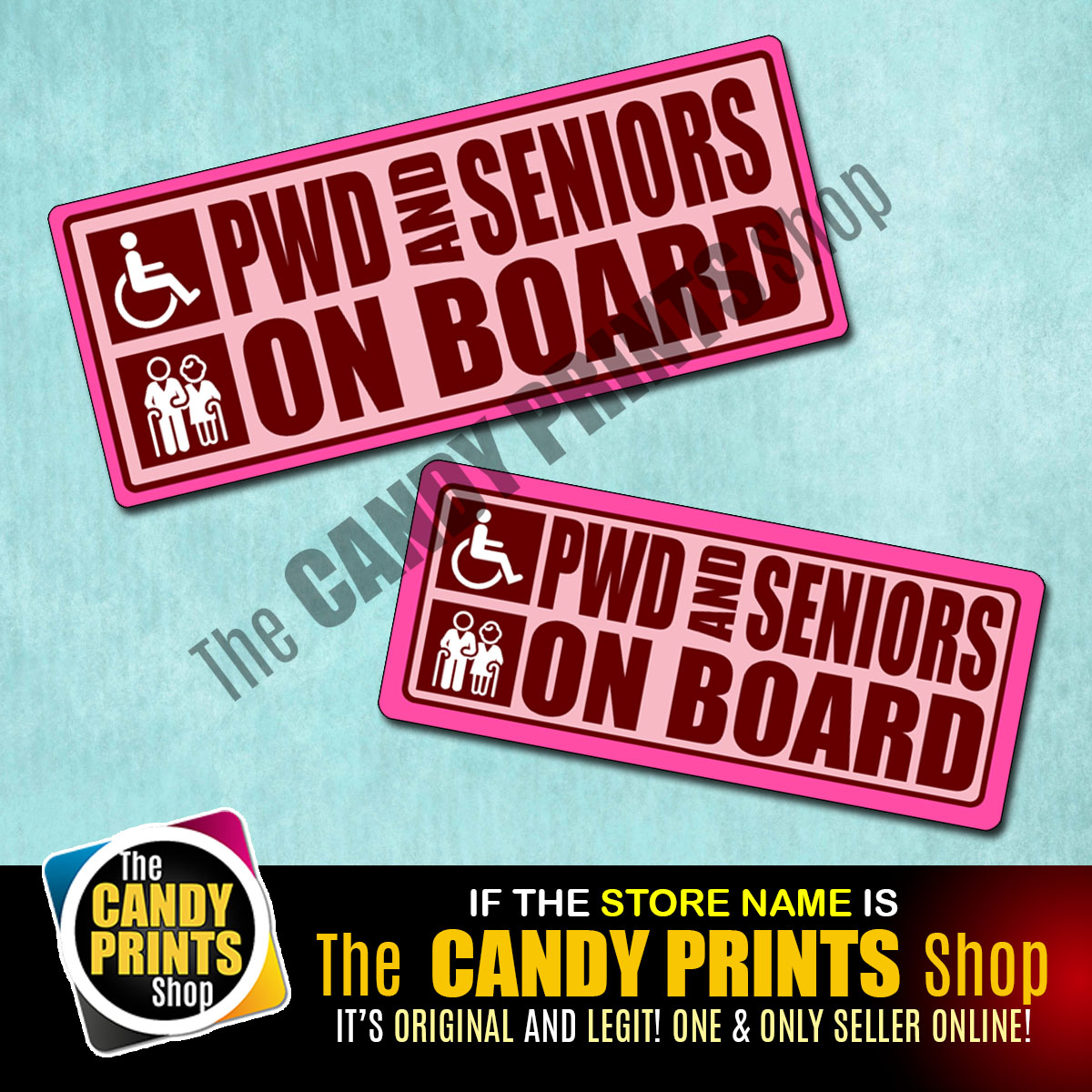 PWD AND SENIOR CITIZENS ON BOARD Magnetic Car Stickers (Waterproof ...
