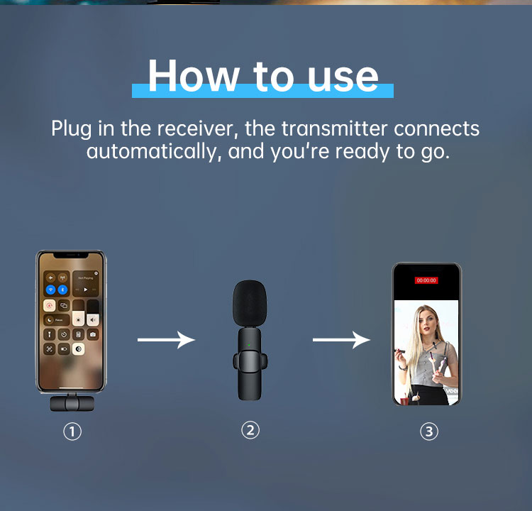Wireless Lavalier Microphone for iOS Live Streaming Karaoke Type C ...