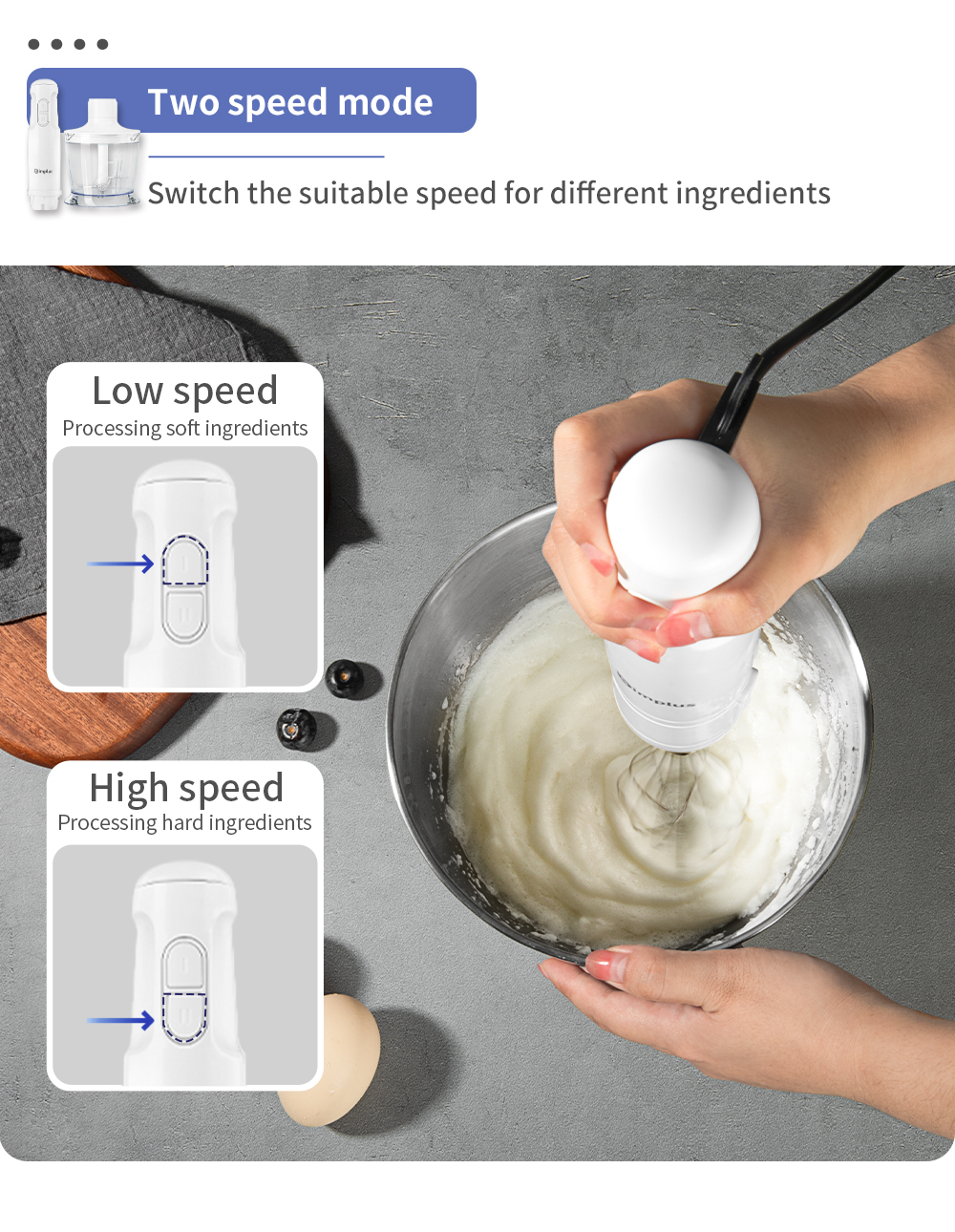 Simplus Electric Food Processor Multi Functional Hand Blender Mixer ...