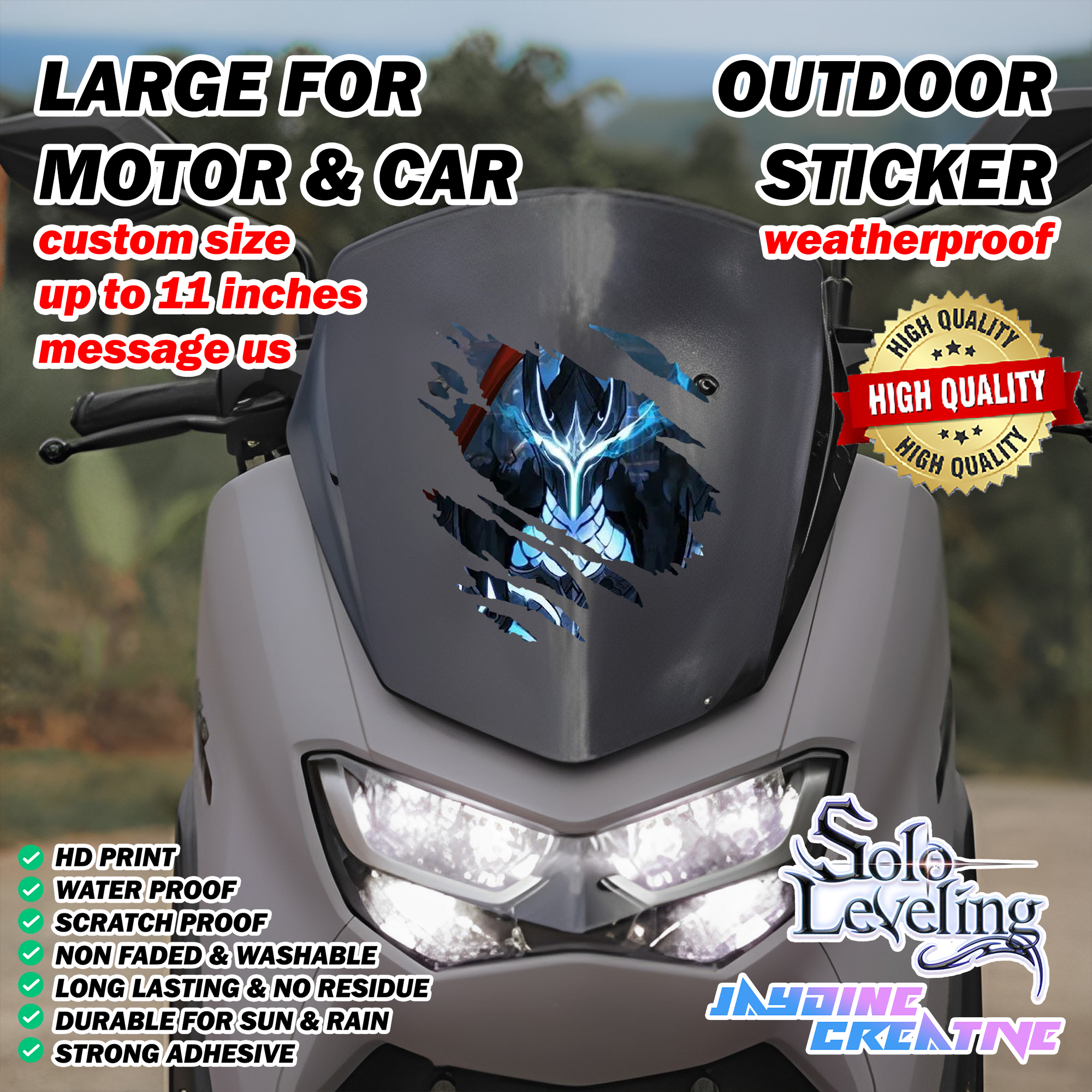 Solo Leveling, Scratch Design Sticker, Indoor Outdoor Vinyl Sticker ...
