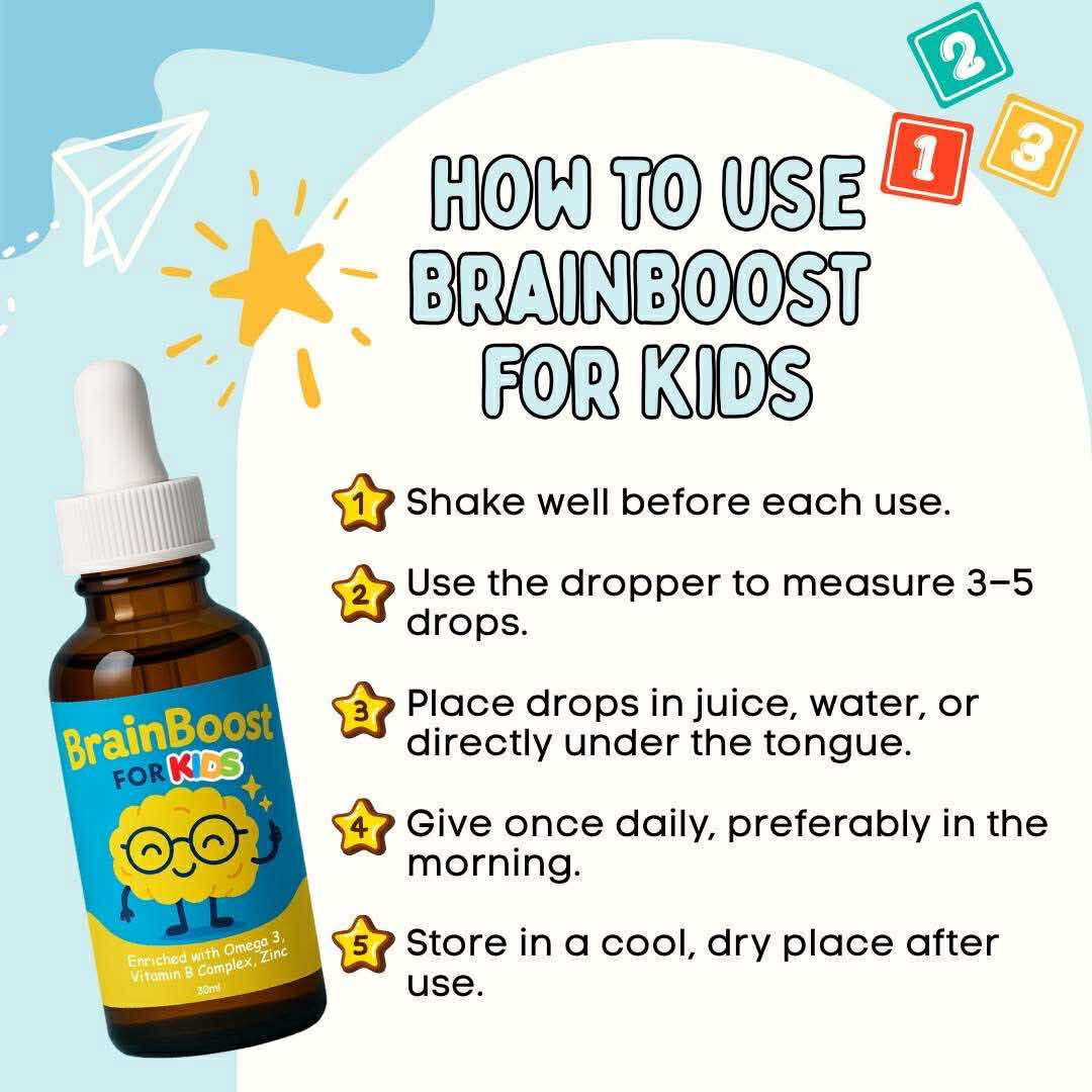 BRAIN BOOST FOR KIDS SUPPORT MEMORY AND ENERGY 60 ML FDA APPROVED ...