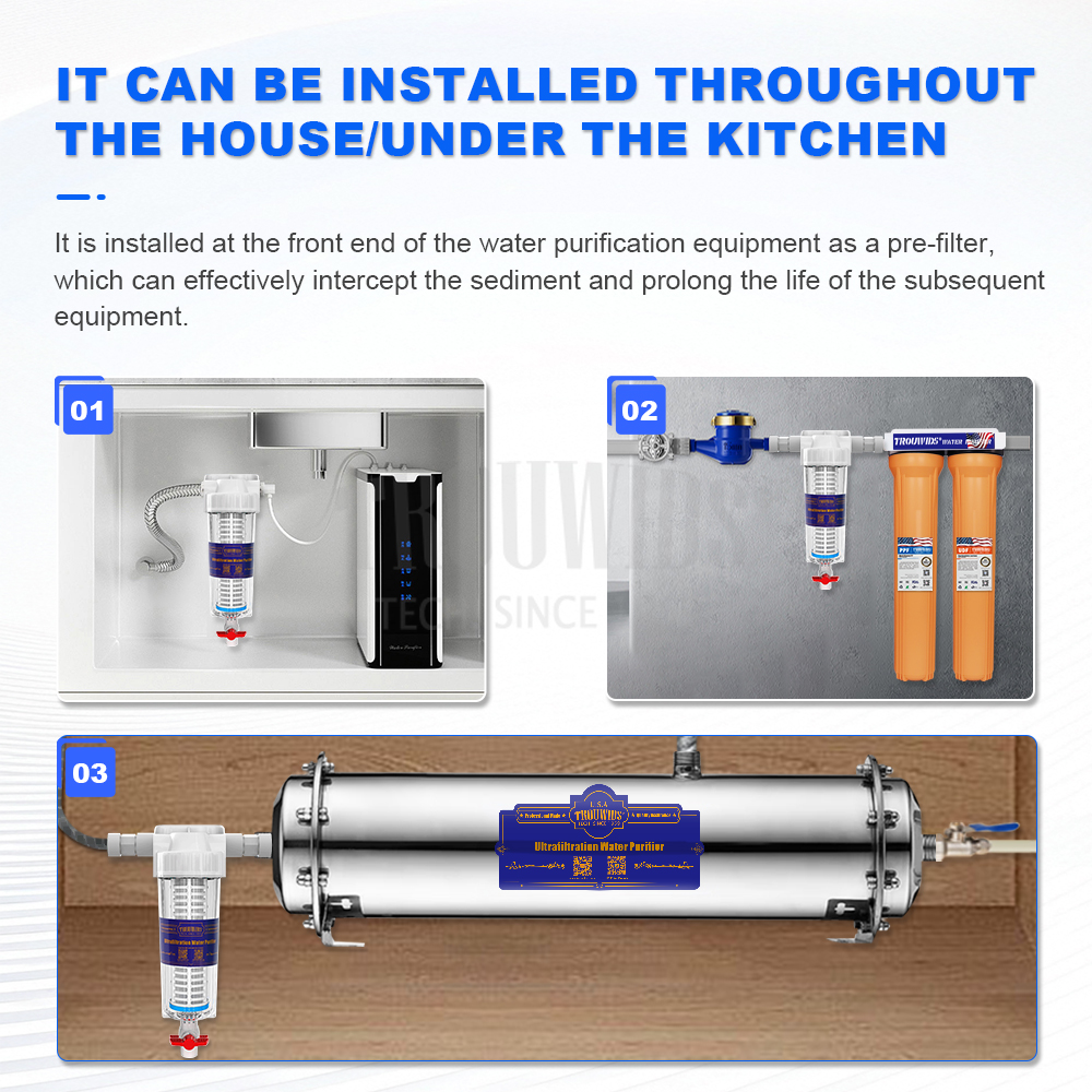TROUWIDS Power Flush Water Purifier Pre Water Filter For Deep Well ...