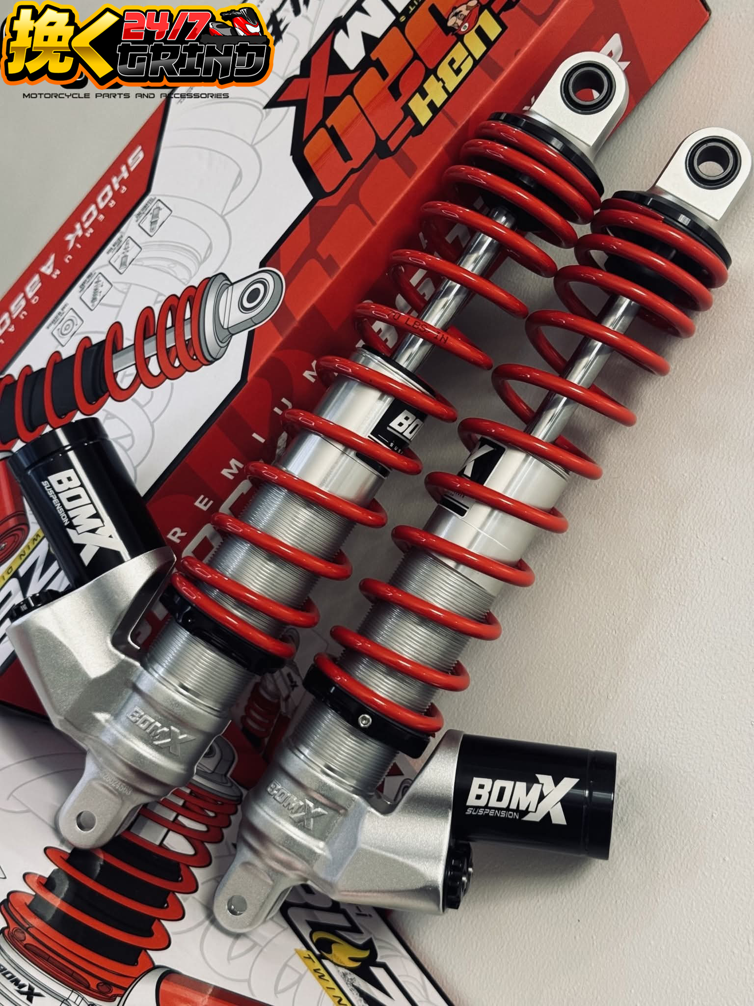 Bom-X Blaze Suspension 335MM Aerox v1 v2 / Nmax v1 v2 FULLY ADJUSTABLE ...