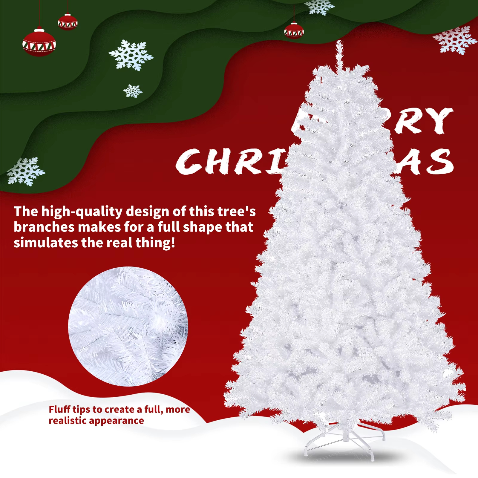 PVC White Christmas Tree Craft Artificial Christmas Tree Pine White ...