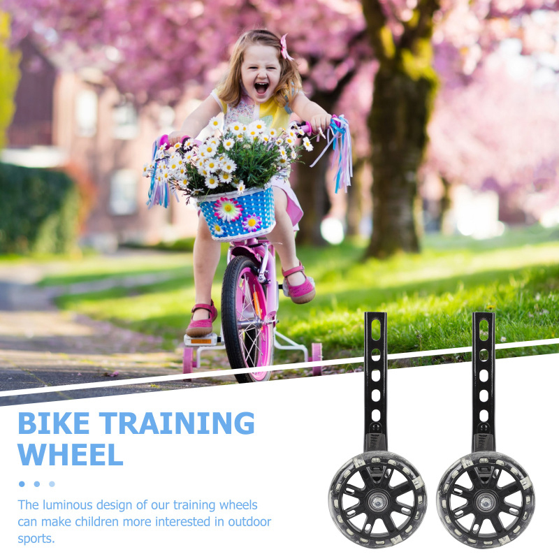 2PC Universal Kids Bike Training Wheels With Flash Children Bike ...