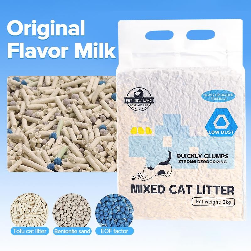 Upgraded Mixed Cat Litter Odor Control Strong Clumping 6L Tofu and ...