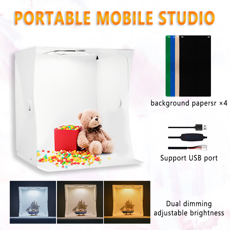 Zkeezm 30/40CM Studio Light Box Photography Box Mini Studio Box LED ...