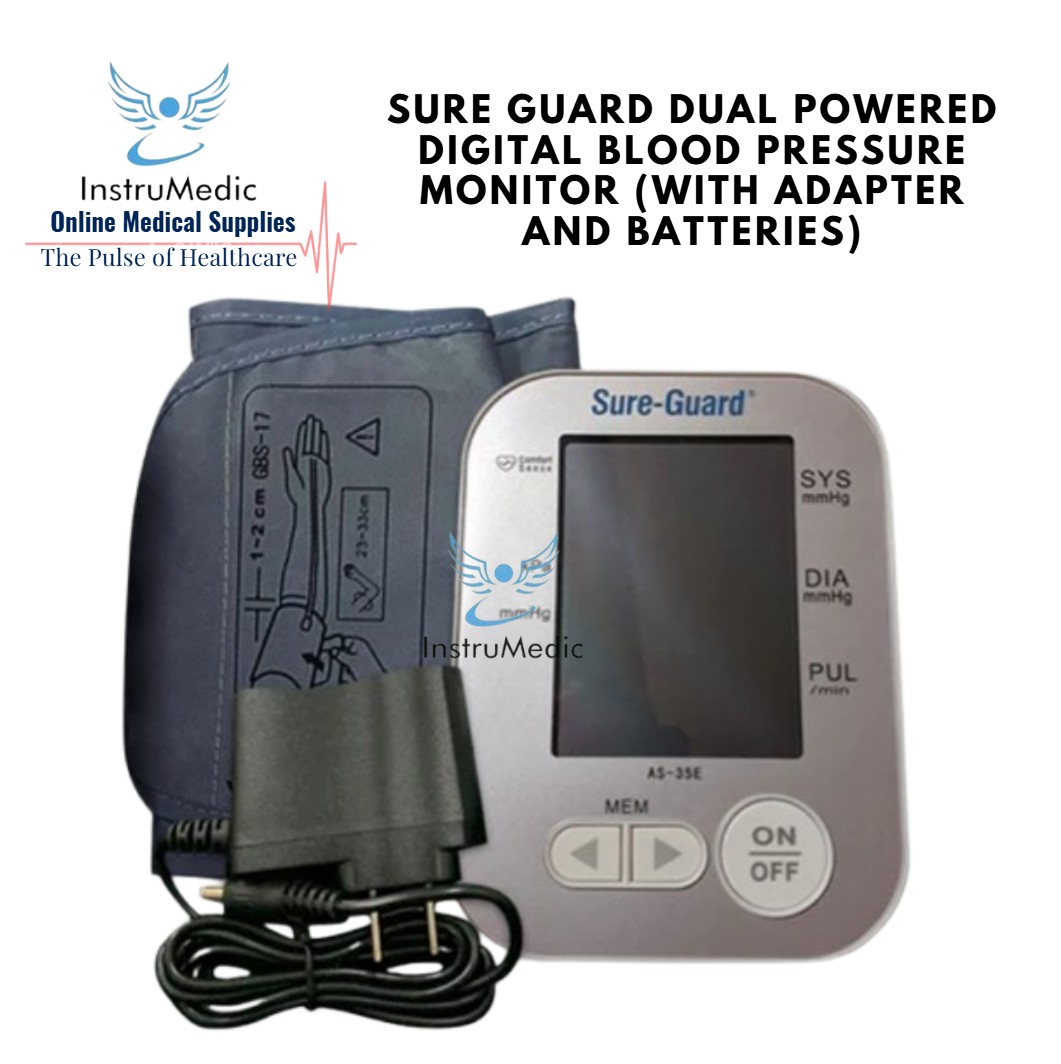 Sure Guard Dual Powered Digital Blood Pressure Monitor (With Adapter ...