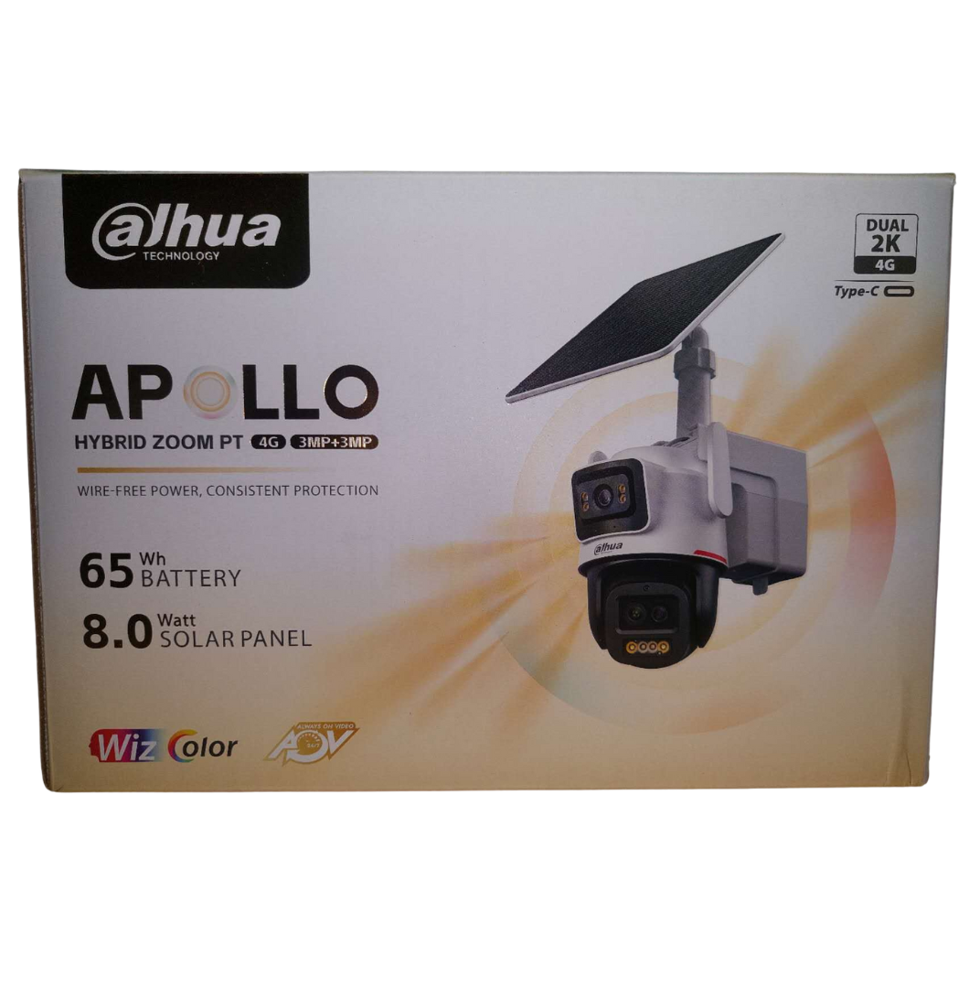 Dahua Apollo 3+3MP WizColor Hybrid-zoom PT 4G Solar Power Network Camera (IPC-PTS2649C-3E3Z ...