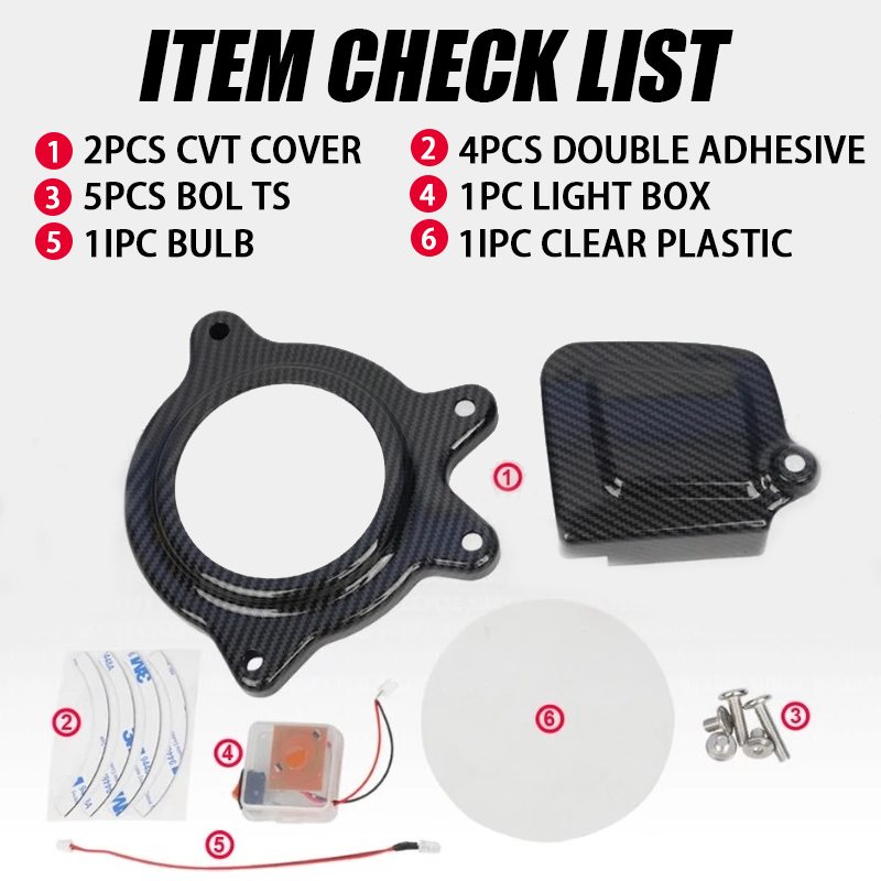 Transparent Acrylic CVT Cover for Yamaha NMAX / Aerox V2 with LED Light ...