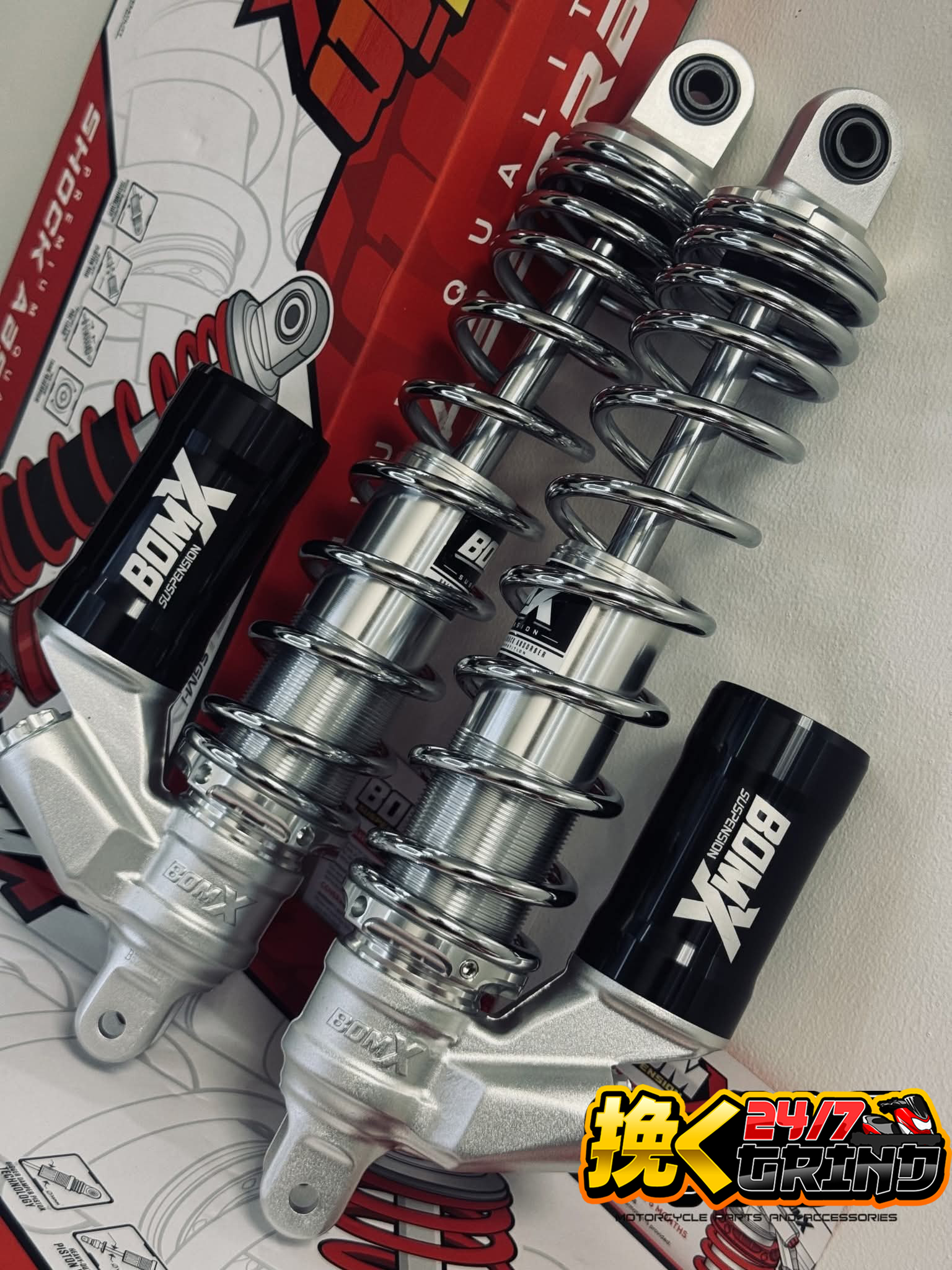 BomX FULLY ADJUSTABLE Drift Suspension 335MM Aerox v1 v2 / Nmax v1 v2 ...