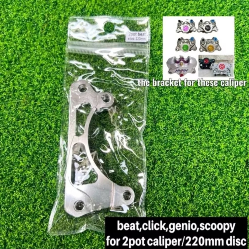 cnc bracket Only 2pot caliper 200mm 220mm 260mm 267mm Mio carb beat ...