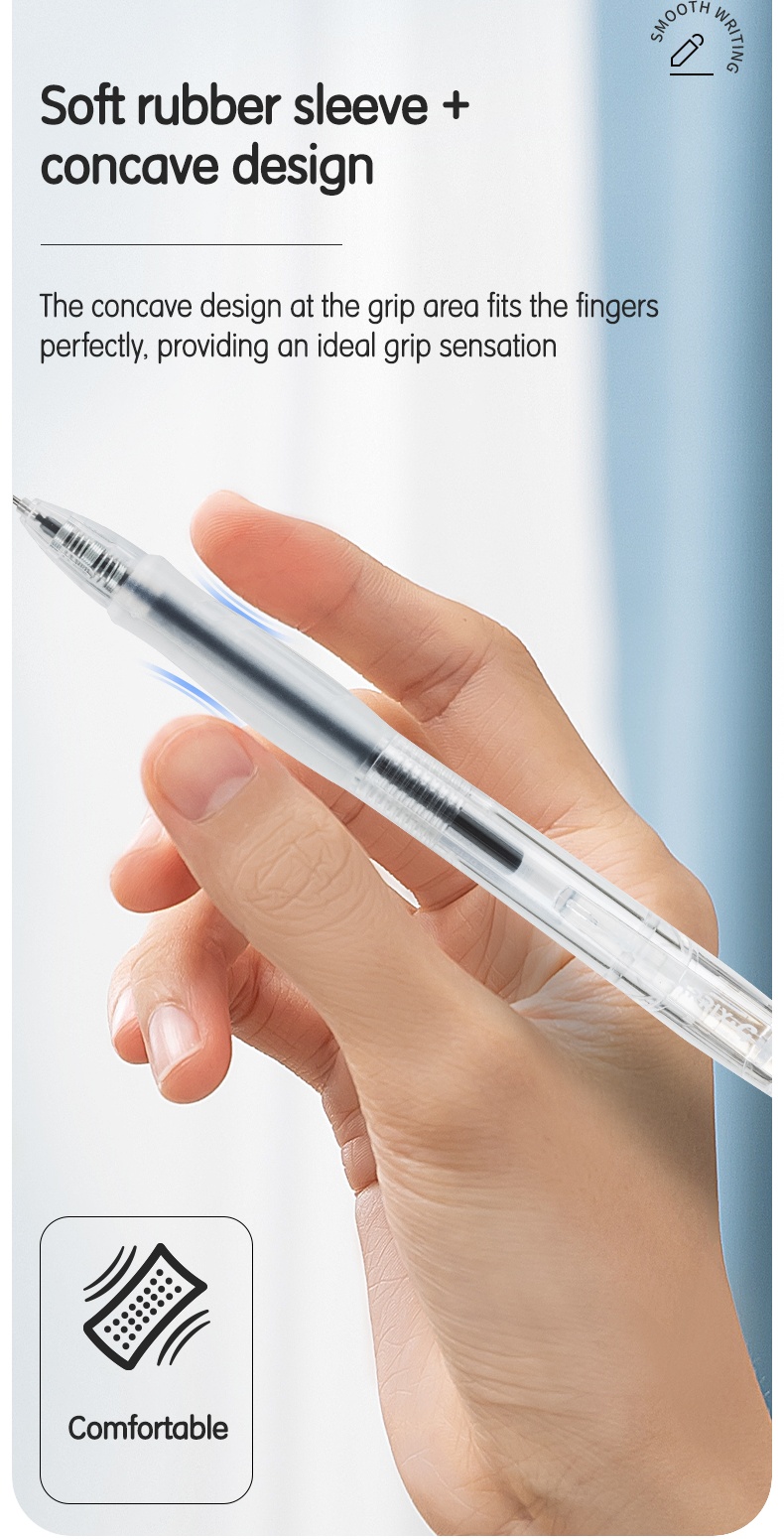 Deli SA130 Ballpen Press Gel Pen 0.35mm Black Quick-Drying Writing Pen ...