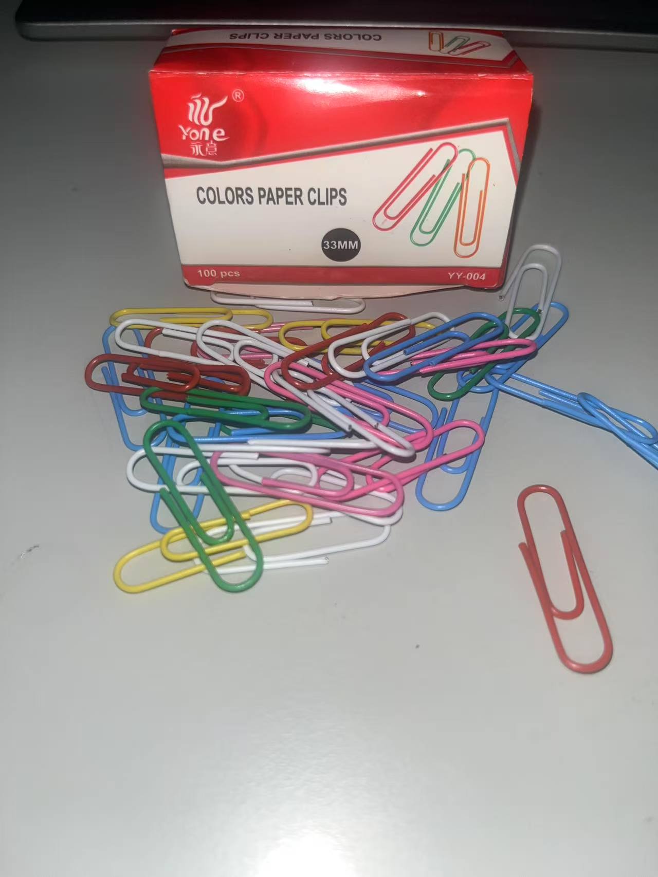 1Box/100Pcs（50mm/33mm） Color Paper Clip Office and School supply ...
