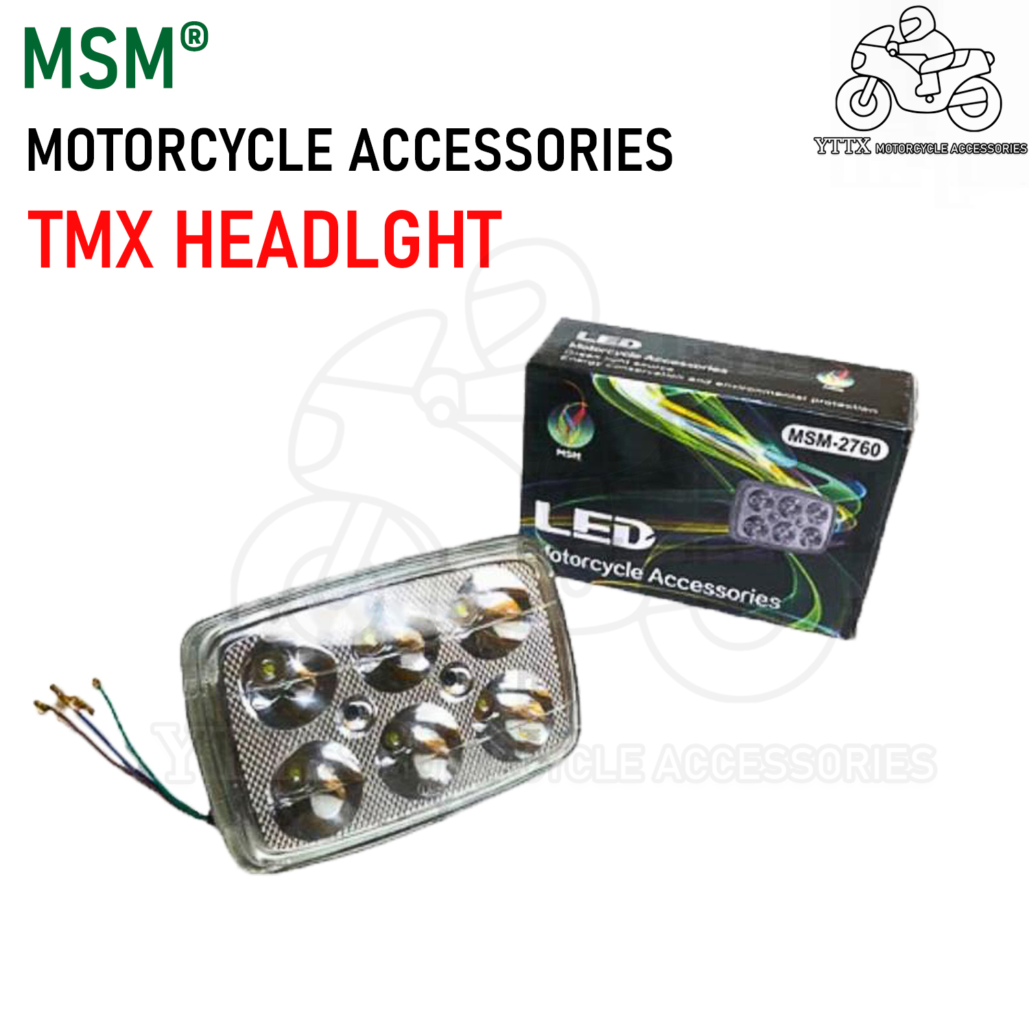 MSM Motorcycle TMX 155 LED Headlight 6 Led with angel eye 12V #9801 ...