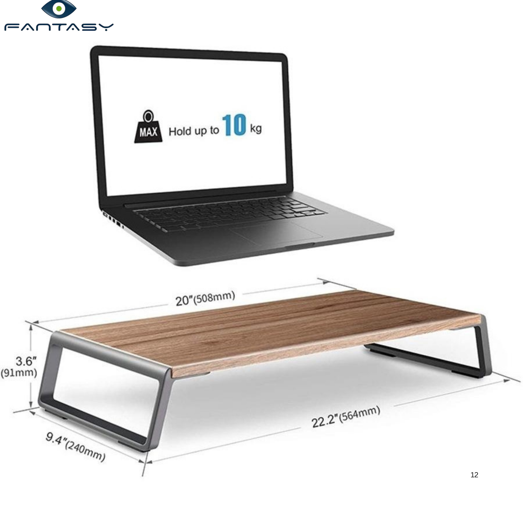 Fantasy UP Monitor Stand Riser Desktop Ergonomic Computer Riser Monitor ...