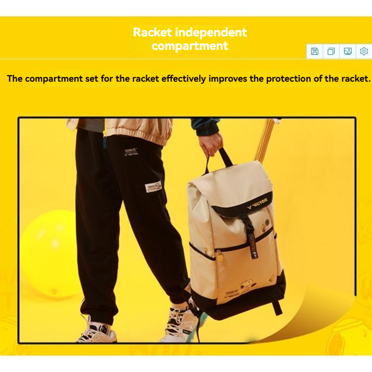 VICTOR Snoopy Badminton Backpack Men'S And Women'S 3-Pack Sports Large ...