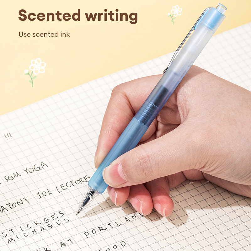 Deli 0.5mm Scented Gel Pen Press Ballpen Scented Writing Black Ink ...