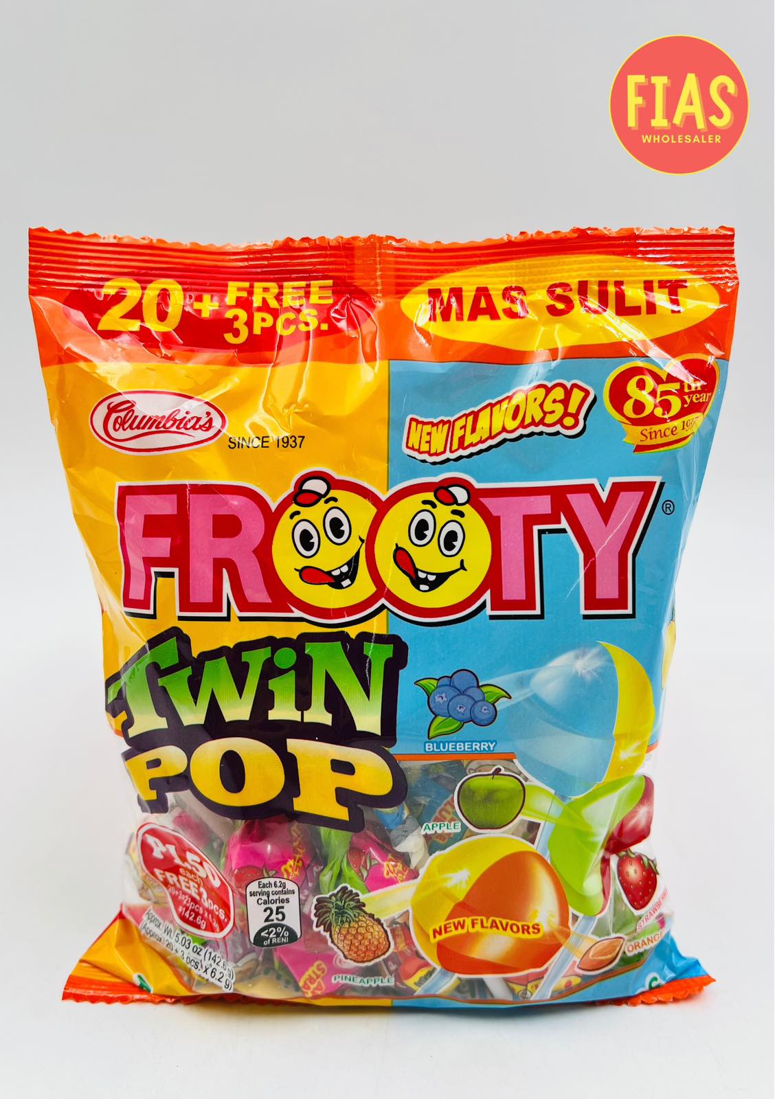 23 pcs Frooty Twin Pop Lollipops Wholesale Paninda Lootbag Treats ...