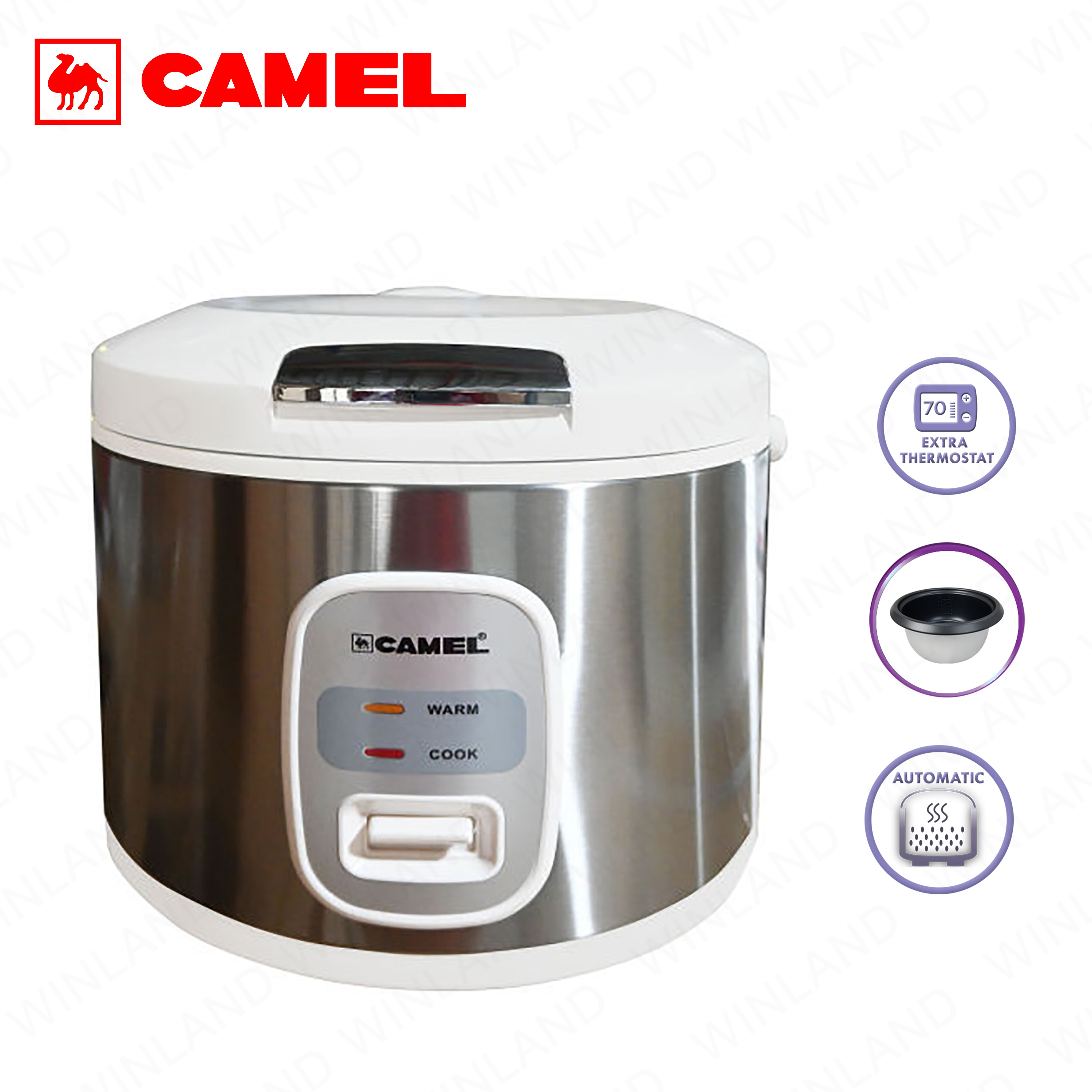 Camel by Winland 1.8 Liters / 10 cups Capacity Jar Type Rice Cooker ...