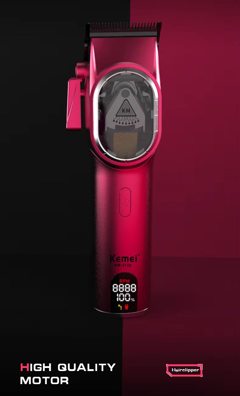 Kemei Rechargeable Hair Clipper Cordless DLC Hair Trimmer Cordless ...