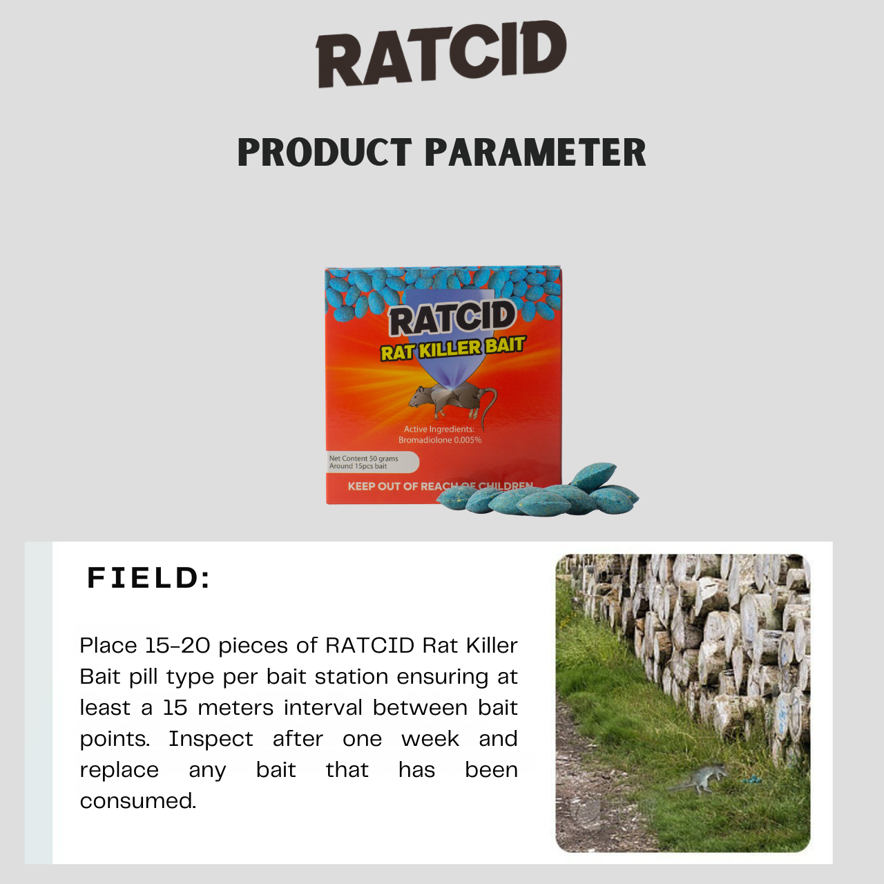 Rat Bait Wax Pill type 50grams around 15pcs Ratcid- Rat Killer, Rat ...