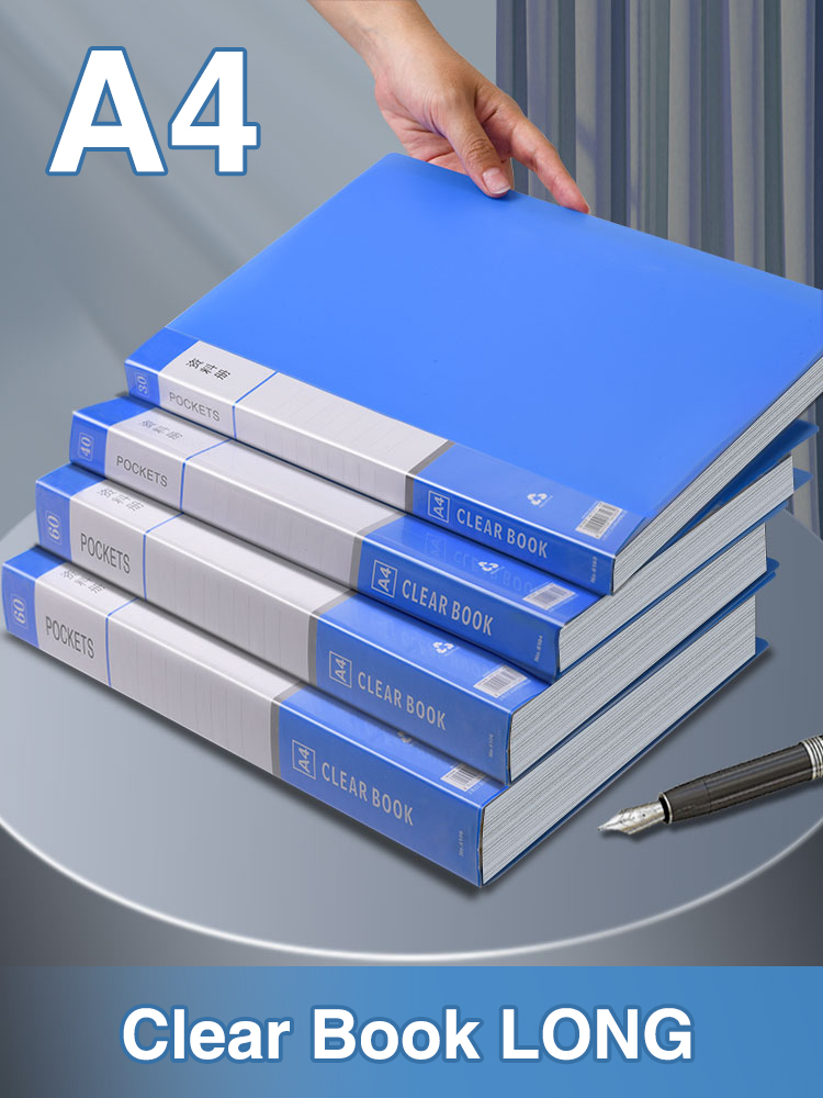 A4 Folde File Clear Book Long Document Organizer Student test paper ...