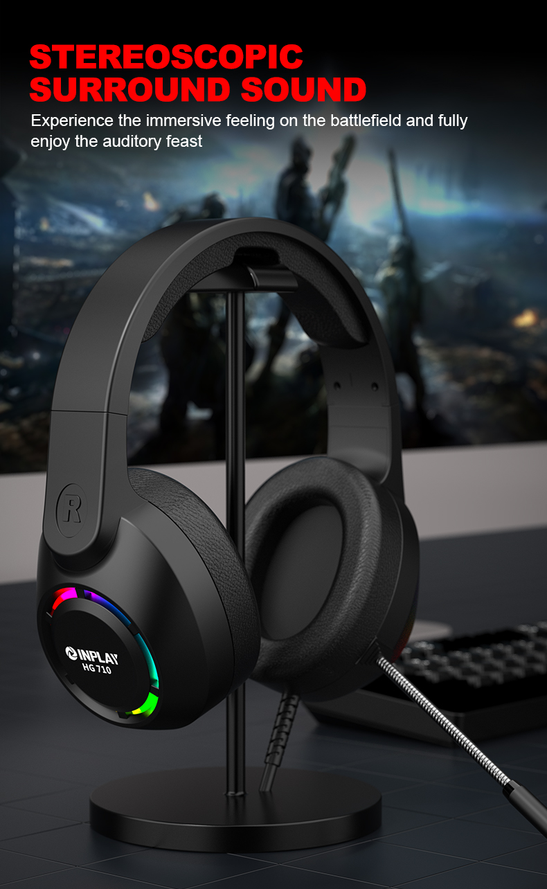 Inplay HG710 Wired Gaming Headset Hi-Fi Stereo Sound Build-in Mic ...