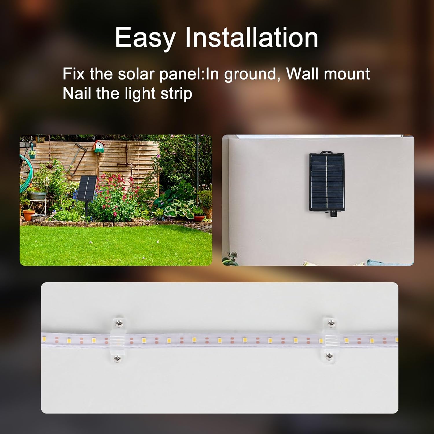 15M/49.2ft Solar Strip Lights Outdoor Waterproof Cove light strip ...