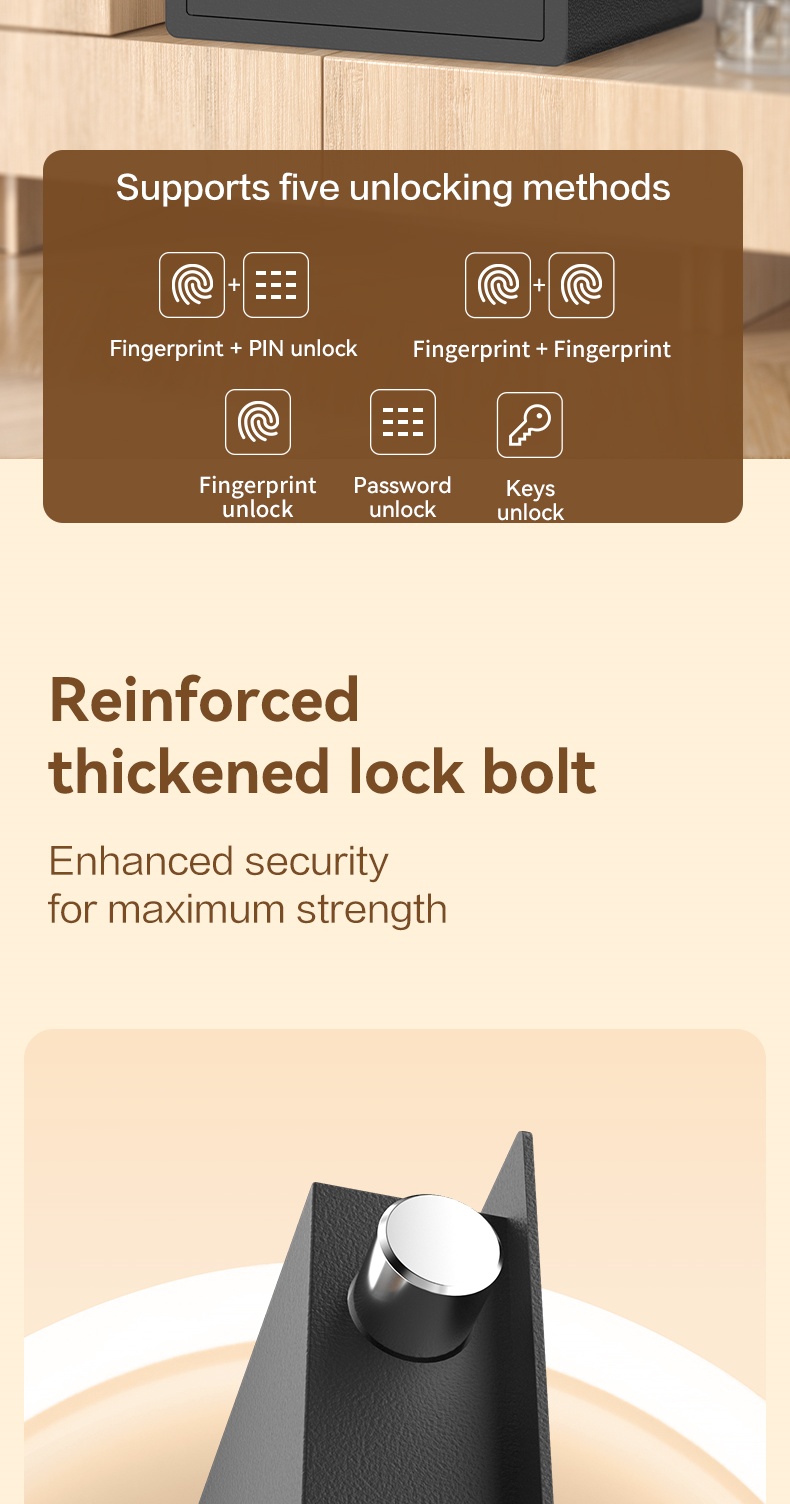 DELI X LOCKSWORTH Fingerprint Money Box With Lock And Key Safe Deposit ...