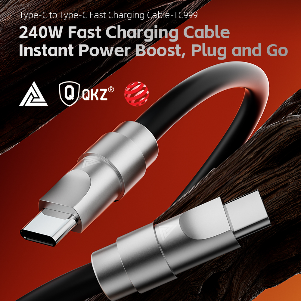 QKZ TC999 USB C to C Mobile Phone 240W Fast Charging Cable Instant ...