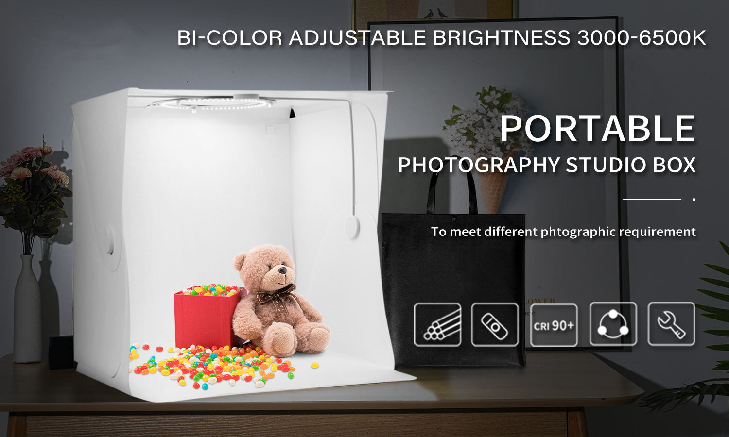 40*40CM Studio Light Box Photography Box Mini Studio Box LED Lights ...