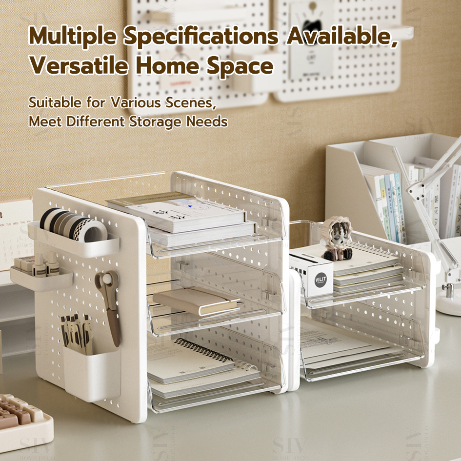 SIV Desk Organizer Rack Small Table Desktop Shelf With Pegboard For ...