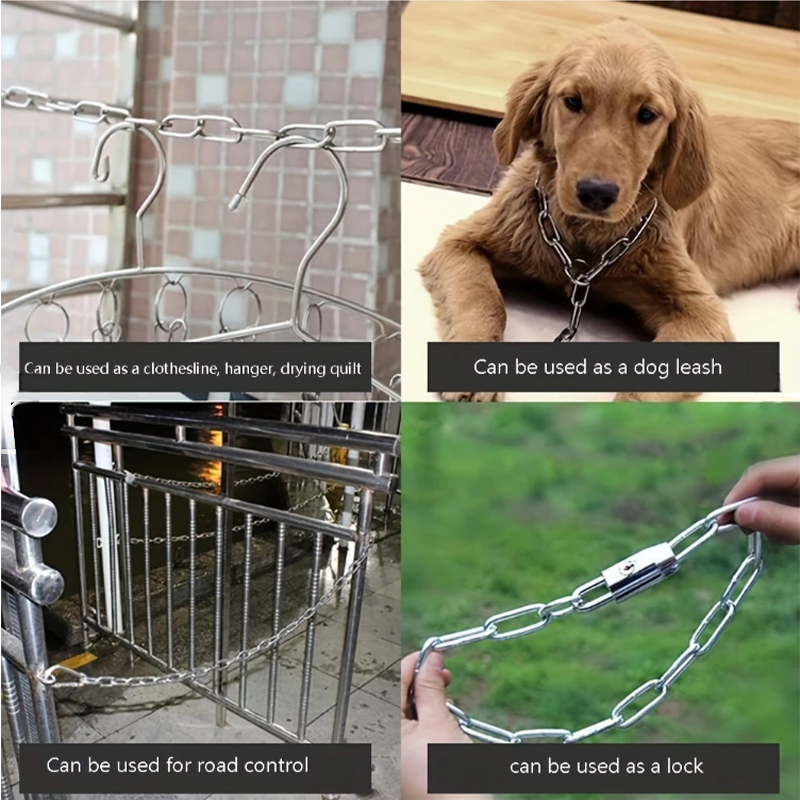 1M LENGTH 3/4/5/6MM Heavy duty Galvanized iron chain kadena Dog Chain ...