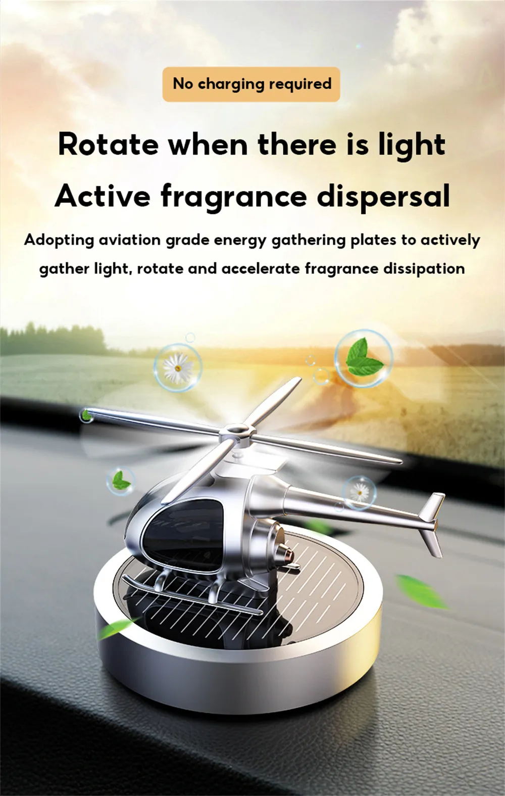 Automatic Solar Power Rotating Airplane Helicopter Car Perfume Auto ...