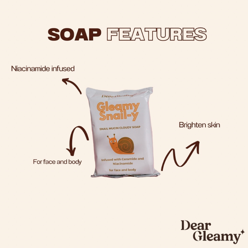 Dear Gleamy Snail-Y Soap & Sunscreen Set SPF50 PA+++ with Niacinamide ...
