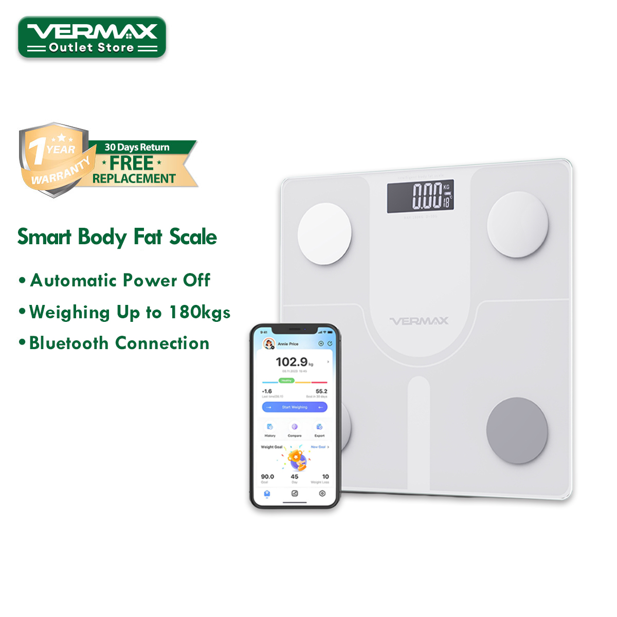 Vermax Digital Weighing Scale For Bluetooth Connection Weighing Scale ...
