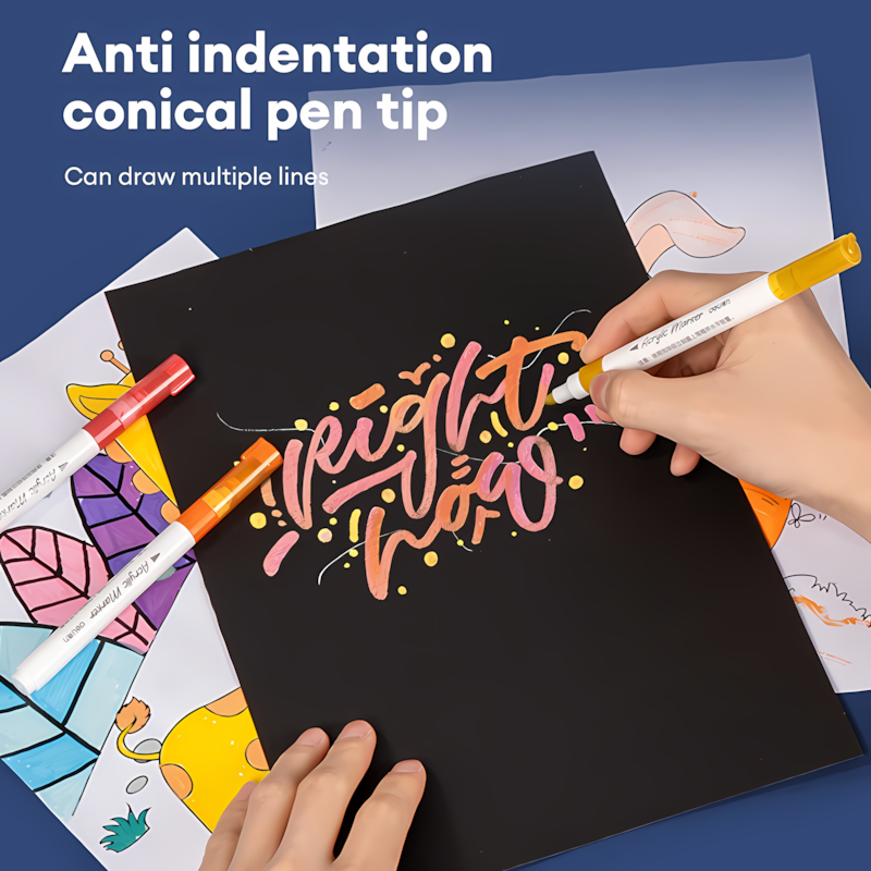 120 Colors Acrylic Markers Pen Set Marker Set Colored Pen Coloring Set ...