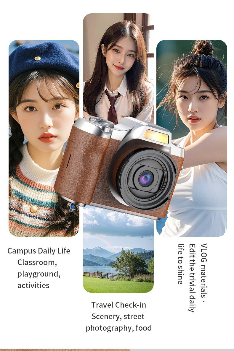 Digital Camera 4K HD 50MP Selfie Portable Mini Photography Cameras With ...