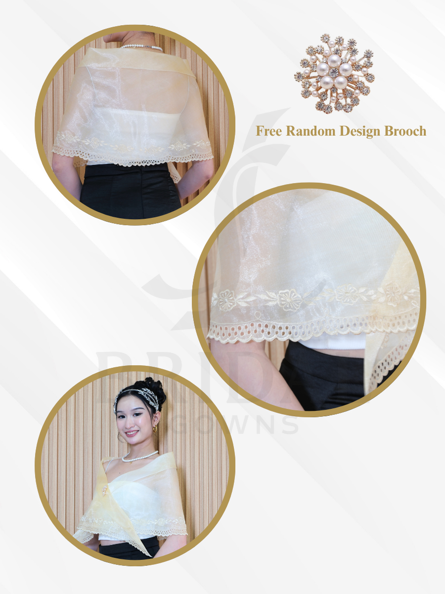 Alampay Bella - modern filipiniana alampay - modern filipiniana shawl ...