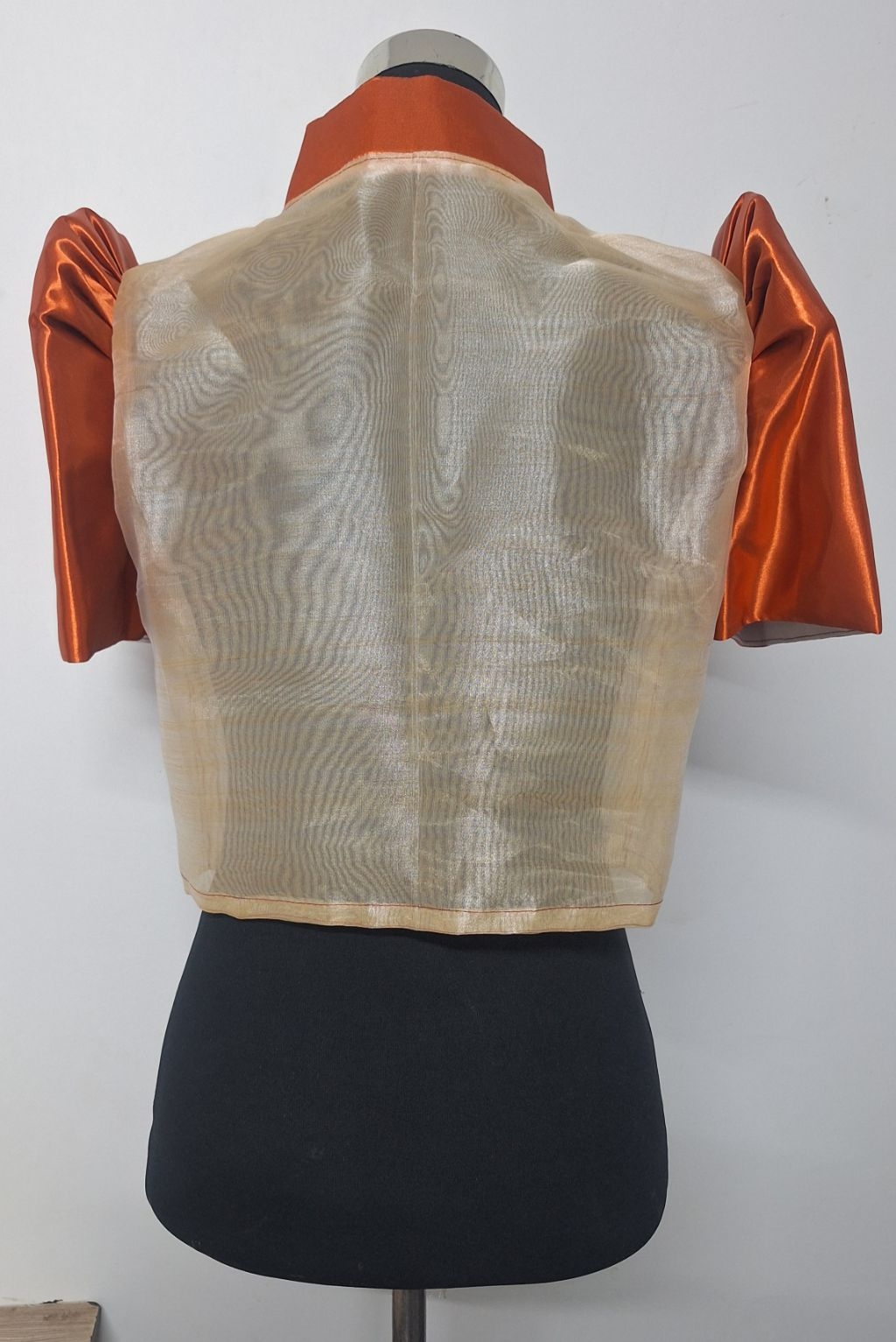 Modern Bolero top Filipiniana for woman satin organza rusty orange ...